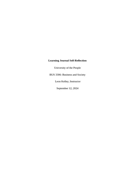 Learning Journal Unit 1 Bus 3306 Lj Wk 1 Pdf Sustainability Learning
