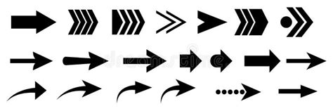 Set Of Vector Arrow Icons Collection Of Pointers Stock Photo Image