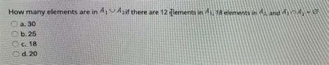 solved how many elements are in a1 ma2if there are 12