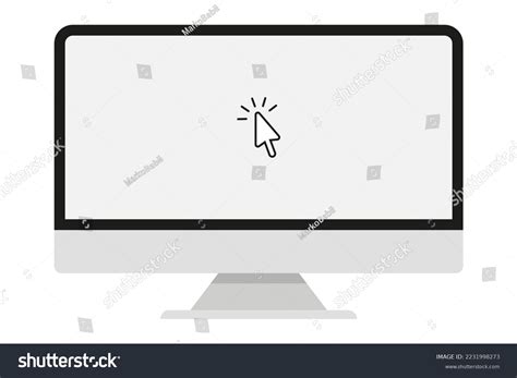 Computer Monitor Mouse Cursor Vector Illustration Stock Vector Royalty