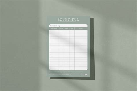 Free Medication Chart Bountiful