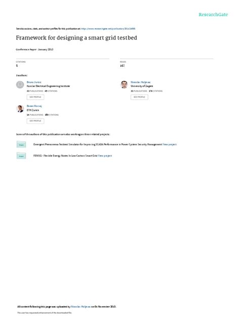 Framework For Designing A Smart Grid Testbed January 2013 Pdf Distributed Generation