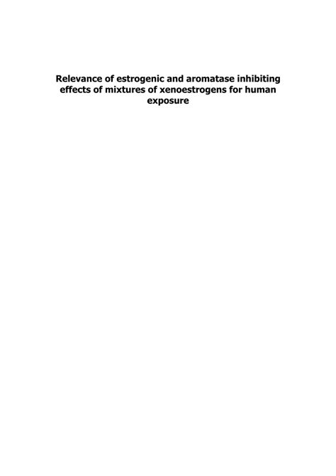 Pdf Mixture Effects Of Estrogenic Compounds On Proliferation And Ps2
