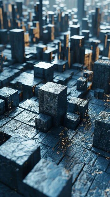 Premium Photo A 3d Rendering Of A City With Lots Of Blocks