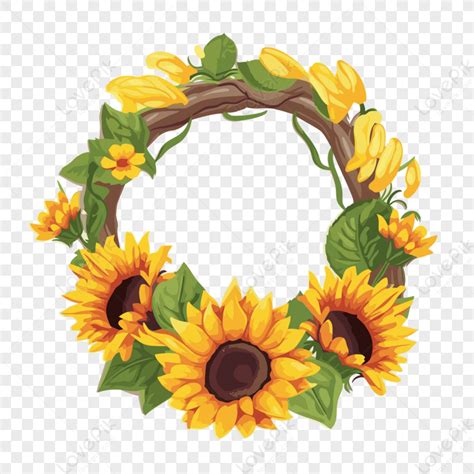 해바라기 클립 아트의 화환 벡터상표 Png 일러스트 무료 다운로드 Lovepik