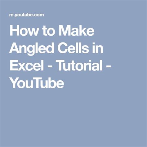 how to make angled cells in excel tutorial youtube excel