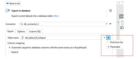 Export To Database Update Matching Select Matching By First Value Of Column Feature
