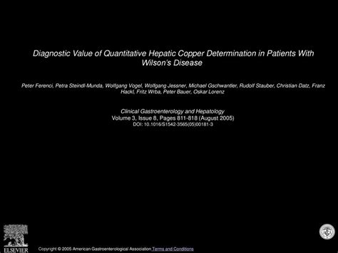 Diagnostic Value Of Quantitative Hepatic Copper Determination In Patients With Wilsons Disease