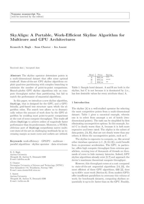 pdf skyalign a portable work efficient skyline algorithm for multicore and gpu architectures