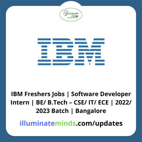 Ibm Freshers Jobs Software Developer Intern Be B Tech Cse It Ece 2022 2023 Batch