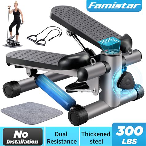 Famistar Mini Stair Steppers Machine For Exercise At Home With Resistance Bands 300lb Capacity