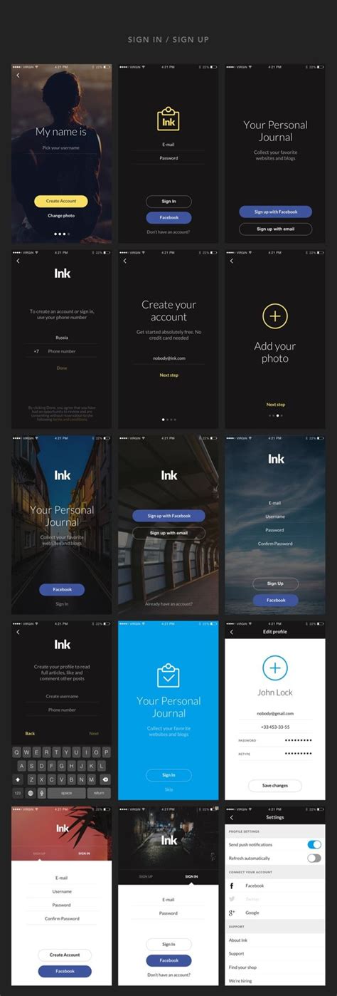 ink ultimate ui kit of 200 ios templates for sketch ios app design