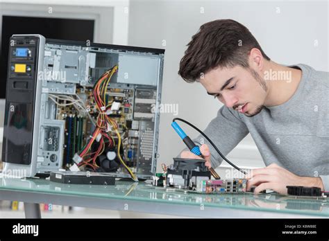 Assembling The Electronic Wiring Stock Photo Alamy