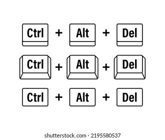 Ctrl Alt Del Shortcut Keys Keyboard Stock Vector Royalty Free