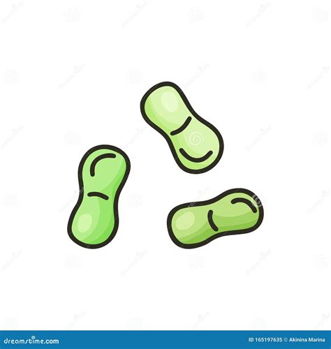 Streptococcus Lactis Color Doodle Bacteria Icon Cartoon Illustration