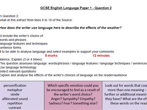 Gcse Language Paper Question Examples Aqa English Language Paper SexiezPix Web Porn