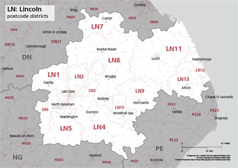 Map Of Ln Postcode Districts Lincoln Maproom