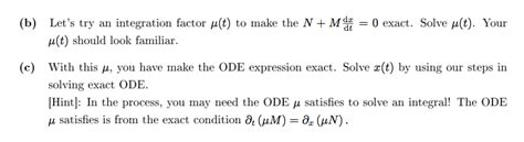 Solved Problem 6 About Integration Factor We See