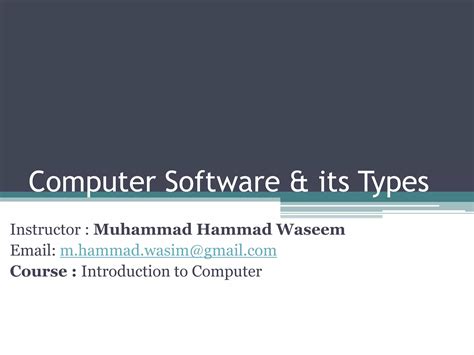 Computer Software And Its Types Pptx Operating Systems Computer