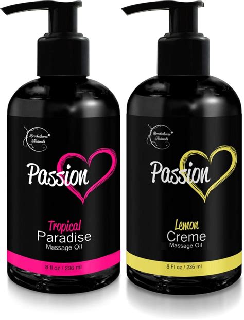 Passion Massage Oil For Couples Set Of 2 Massaging Oils Lemon Crème