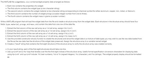 Solved The MATLAB File WidgetData X Ls X Containswidget Chegg