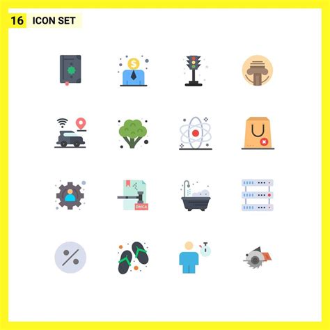 Set Of 16 Modern Ui Icons Symbols Signs For Map Car Life Writer Type Editable Pack Of Creative