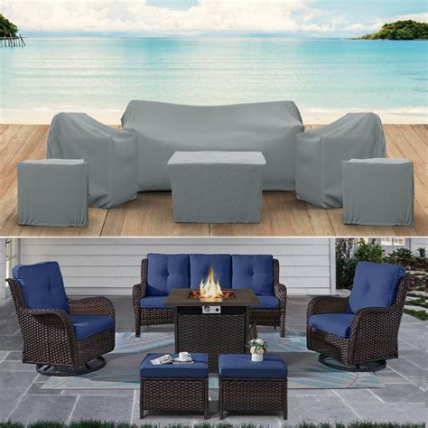 Arlmont And Co Patio Furniture Set Cover For 5 Piece Wicker Outdoor