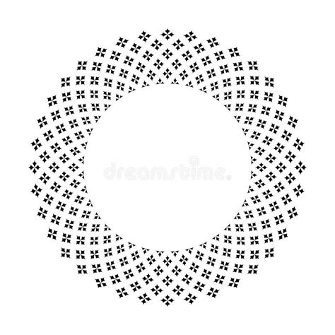 Circular Radial Pattern For Decorative Circle Frame Stock Illustration