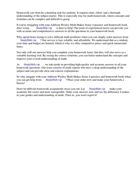 Addison Wesley Math Makes Sense 4 Practice And Homework Book