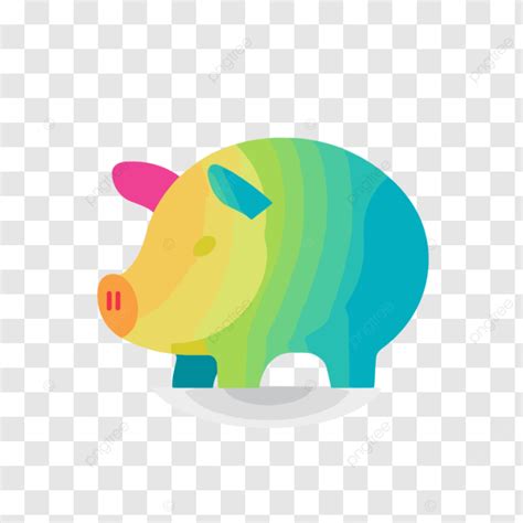 흰색 바탕에 화려한 돼지 아이콘 벡터 흰색 배경에 있는 단순한 다채로운 아이콘 그림자 없음 작은 프레임 중앙 Png 일러스트 및 벡터 에 대한 무료 다운로드