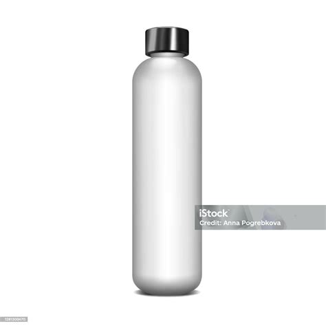 검은 나사 캡이있는 흰색 원통형 병 사실적인 벡터 모형 화장품 의료 용 또는 기타 액체 제품 모형용 빈 용기 디자인용 템플릿 샴푸에 대한 스톡 벡터 아트 및 기타 이미지