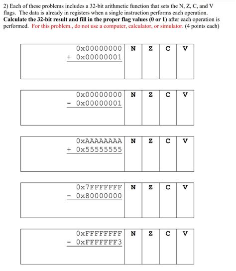 Solved 2 Each Of These Problems Includes A 32 Bit Chegg Com