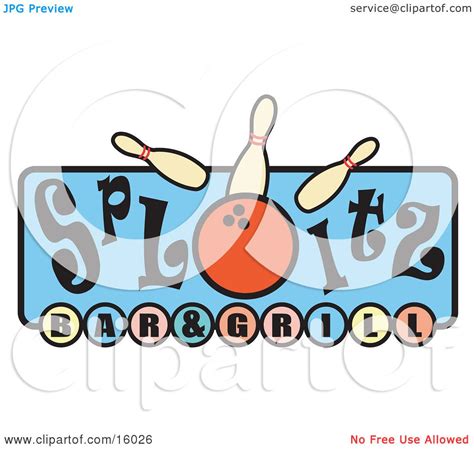 Bowling Pins Being Knocked Over By A Ball On A Splitz Bar And Grill