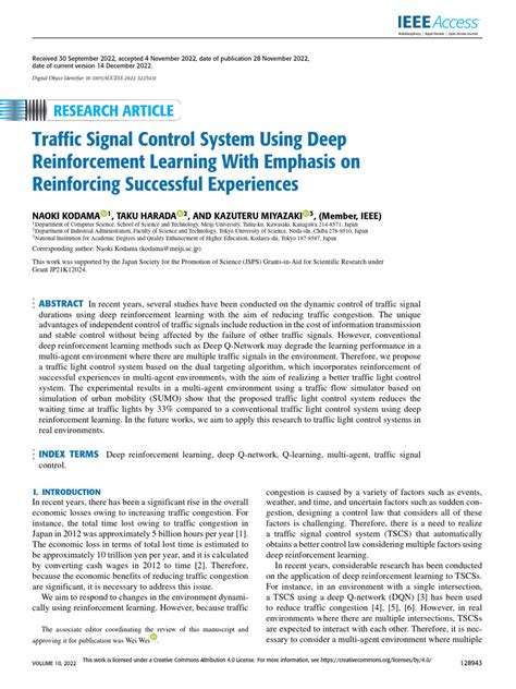 Traffic Signal Control System Using Deep Reinforcement Learning With