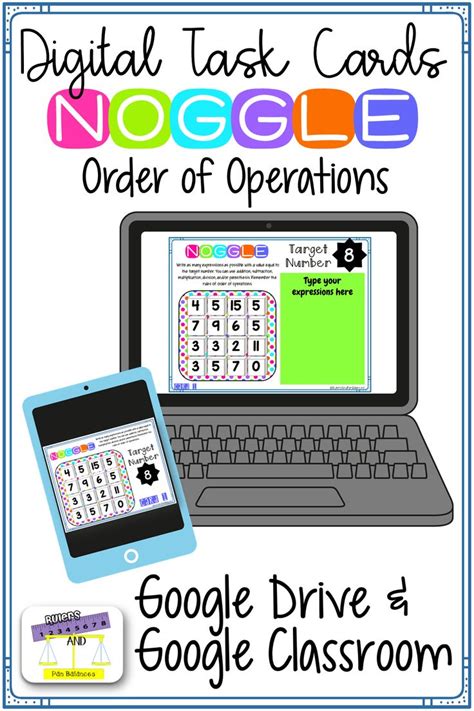 Digital Noggle Task Cards Mind Boggling Math Boggle Math Challenge Math Challenge Math