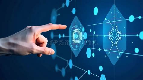 Businessman Navigating Futuristic Interface With Glowing Digital Nodes And Lines Stock Footage