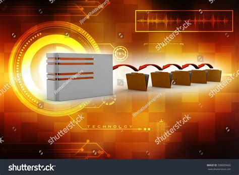 Database Symbol Connected Computer Folder Icons ภาพประกอบสต็อก