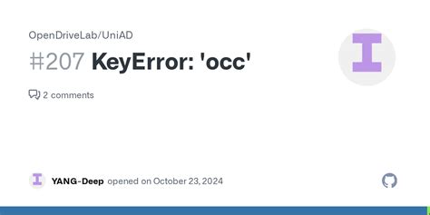 Keyerror Occ · Issue 207 · Opendrivelabuniad · Github