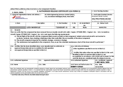 Blank Ca Form 1 Pdf Aviation Transport