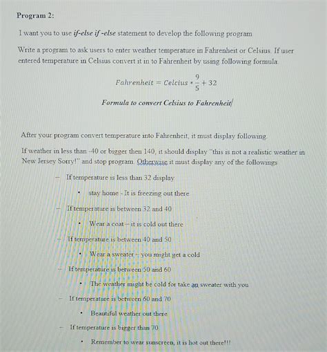 Solved Program 2 I Want You To Use If Else If Else