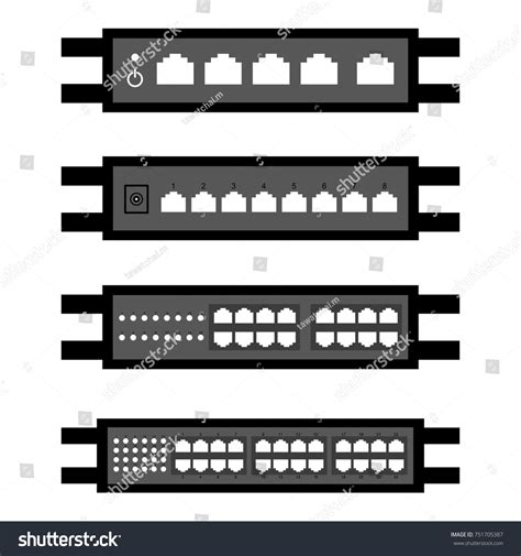 Vector Network Switch Router Icon Set Stock Vector Royalty Free