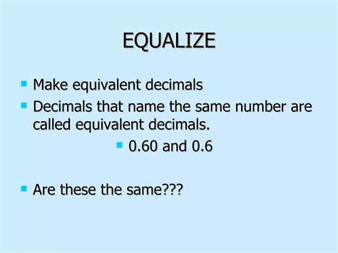 Comparing And Ordering Decimals PPT