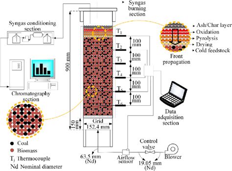Schematics Of The Tlud Fixed Bed Gasifier For The Co Gasification Of
