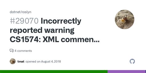 Incorrectly Reported Warning Cs1574 Xml Comment Has Cref Attribute