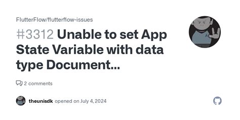 Unable To Set App State Variable With Data Type Document Reference · Issue 3312 · Flutterflow
