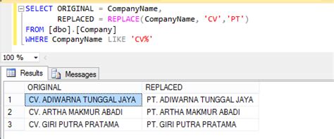 Sql Server Replace Function