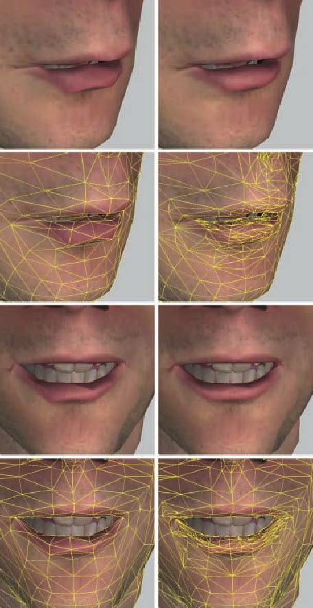 Snapshots From Animation Of A Face Mesh Left Static Mesh