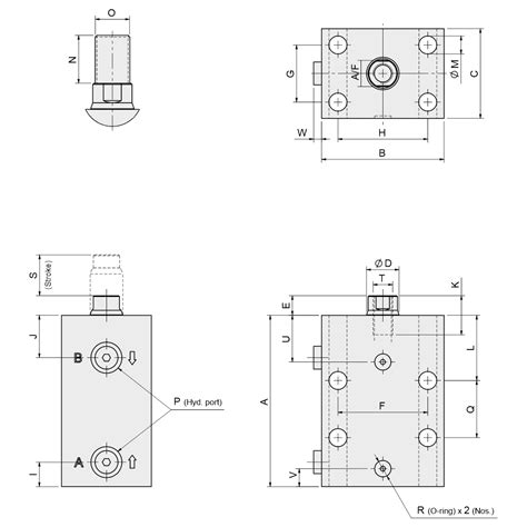 Block Cylinder With Internal Ports