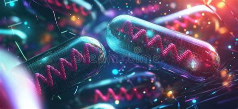 Colorful Digital Representation Of Mitochondria With Glowing Structures And Vibrant Details