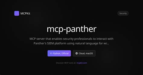 Mcp Panther Security Mcp Tool Mcpkit Mcpkit Mcp Tools Directory